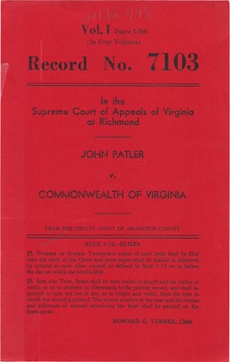 "John Patler v. Commonwealth of Virginia"